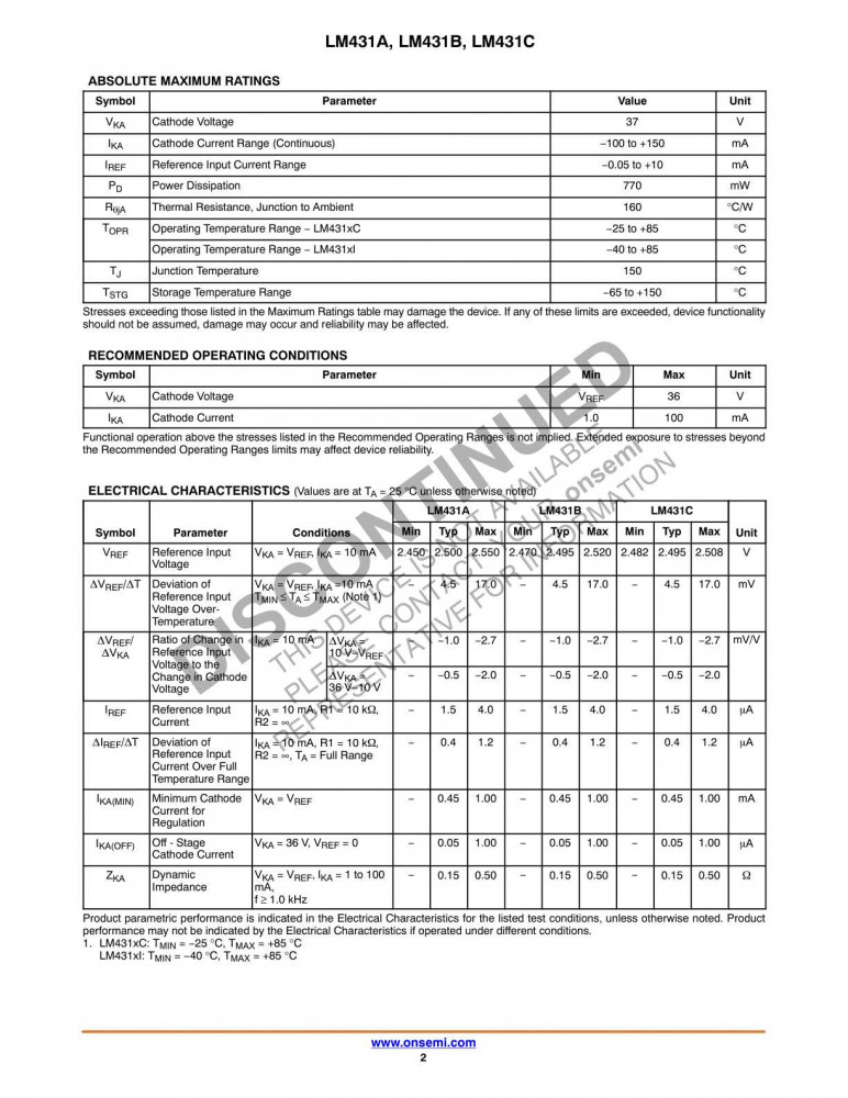 LM431A datasheet page 2