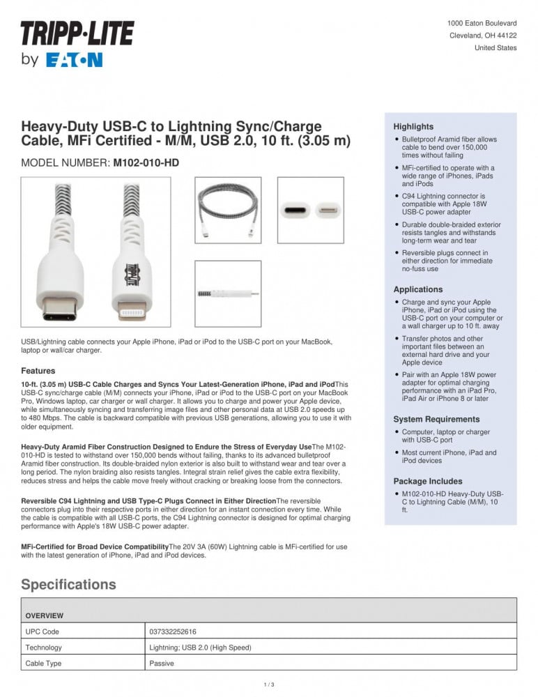 M102-010-HD technical document page 1