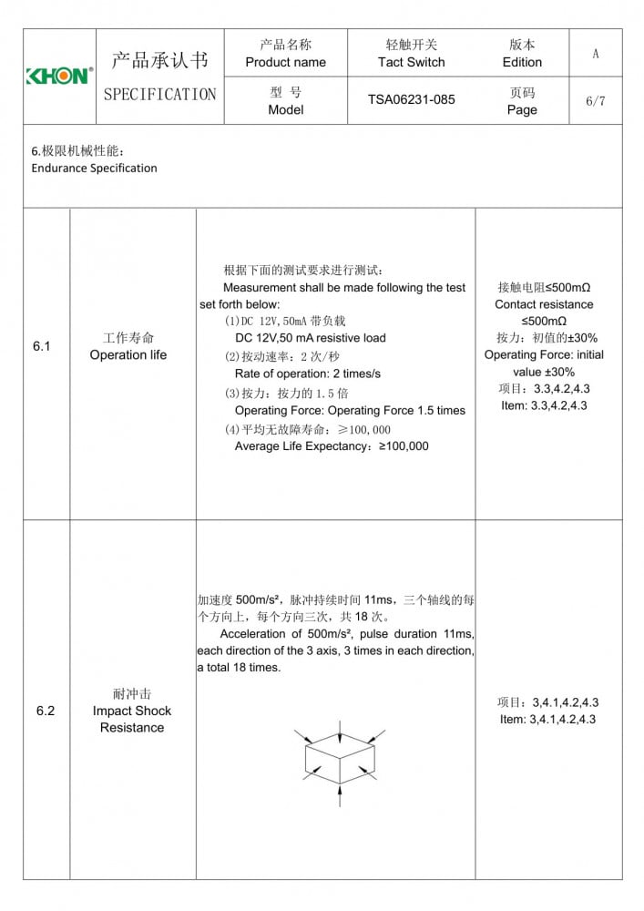 TSA06231-085B312CA-003E approval document page 7