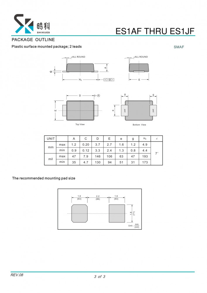 ES1BF datasheet page 3