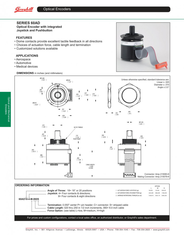 Grayhill Series 60AD technical documentation page 1