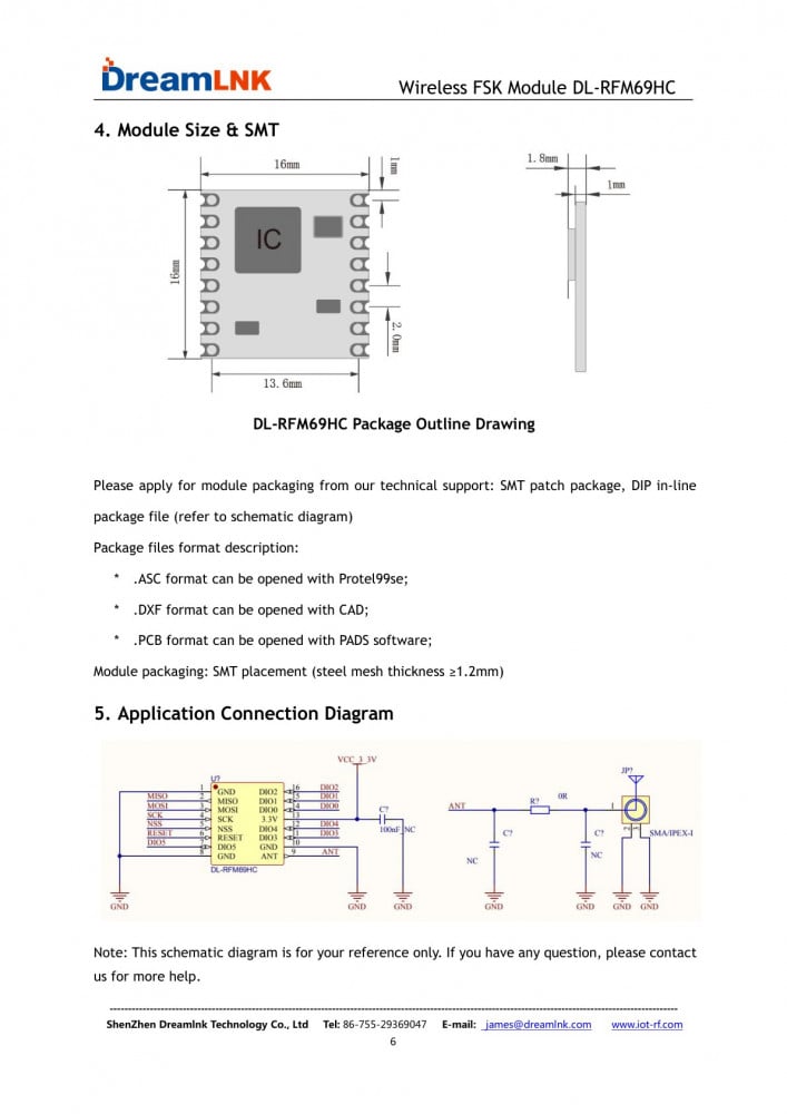 DL-RFM69HC-868M datasheet page 6