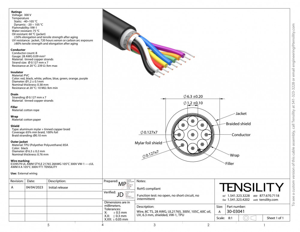 Tensility International 30-03041 technical drawing preview