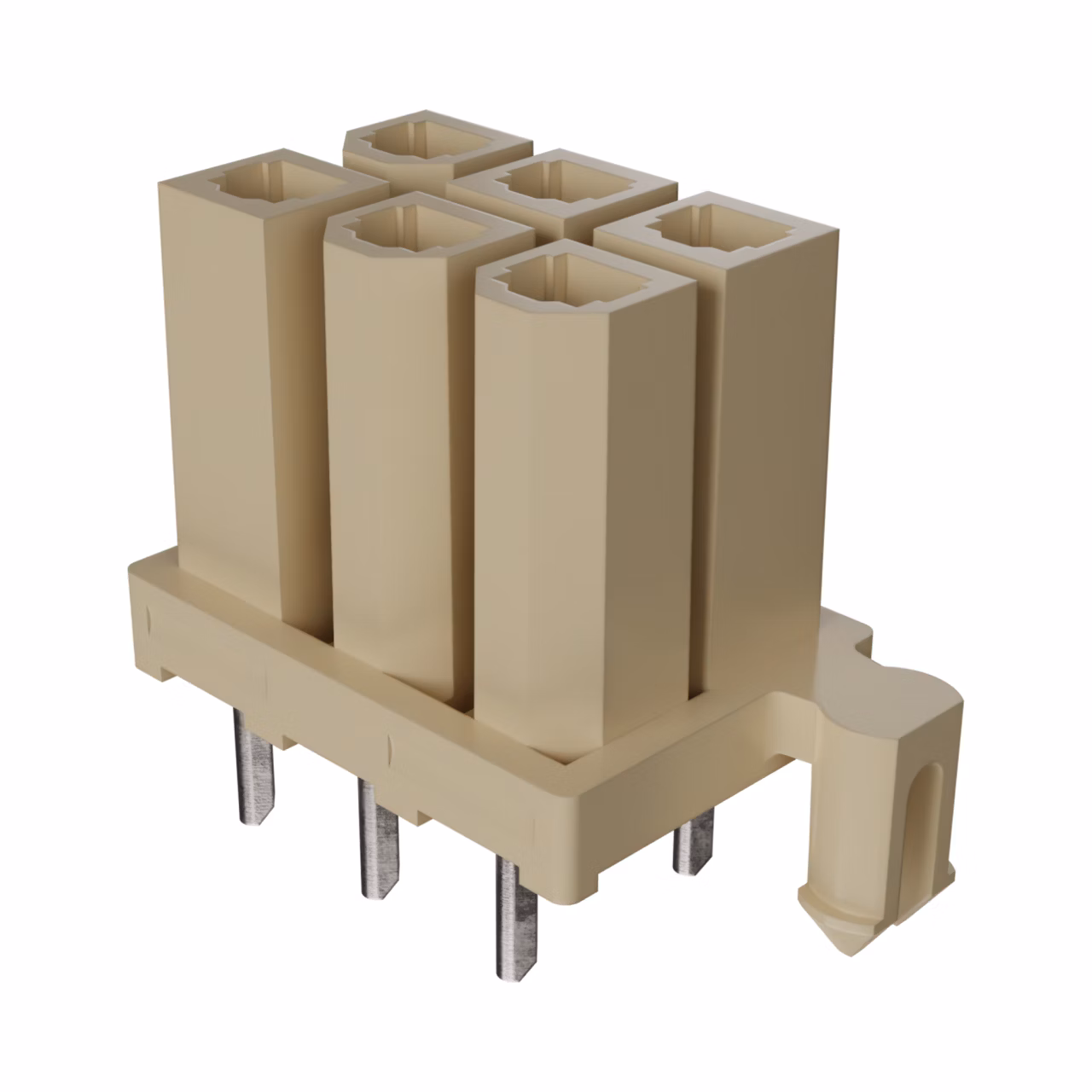 Mini-Fit BMI Receptacle Header, 4.20mm Pitch, Dual Row, Vertical, with Snap-In Plastic Pegs, Brass Terminal, Matte Tin (Sn) Plating, Nylon UL 94V-2, Glow-Wire Capable, 6 Circuits for sale