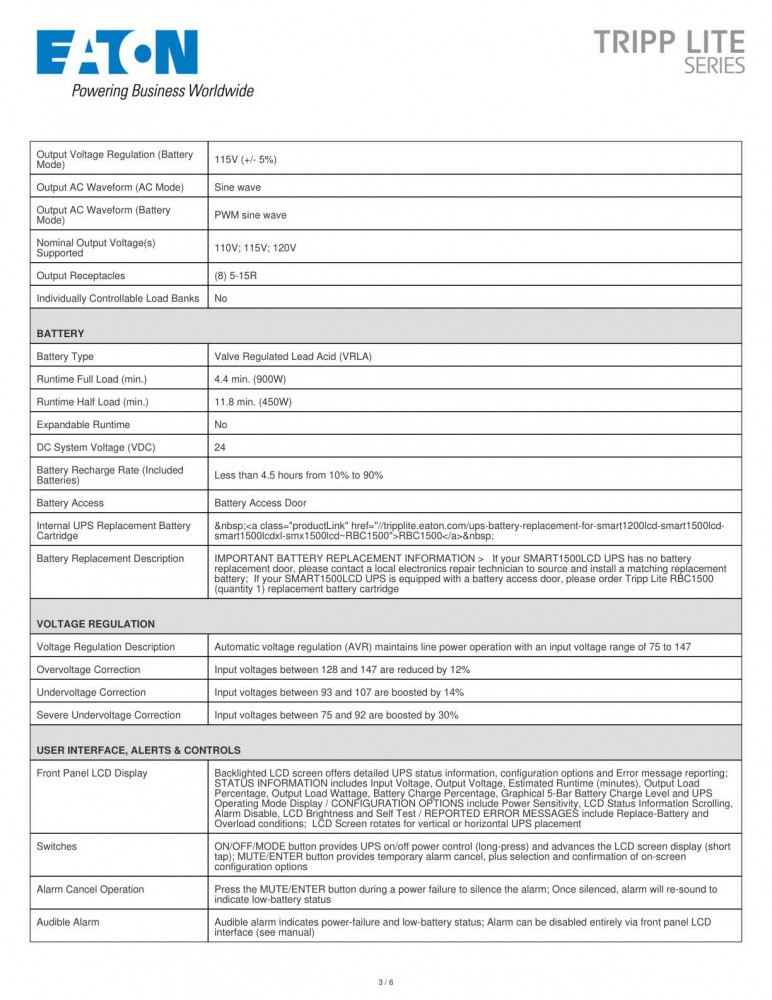 SMART1500LCD technical document page 3