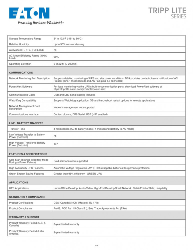SMART1500LCD technical document page 5