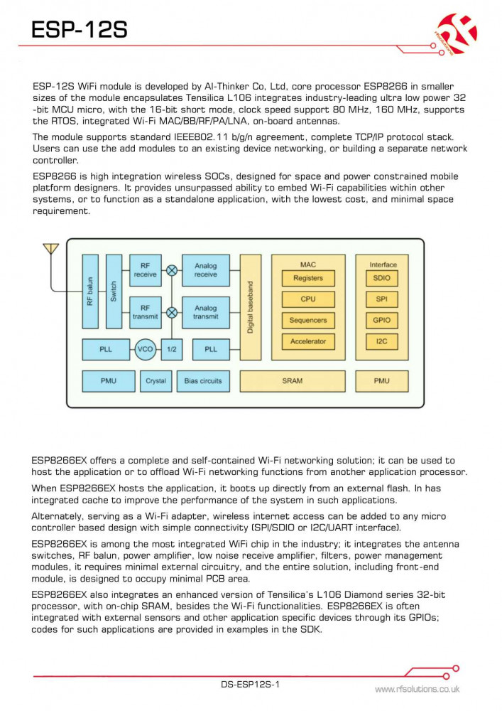 ESP-12S technical document page 2