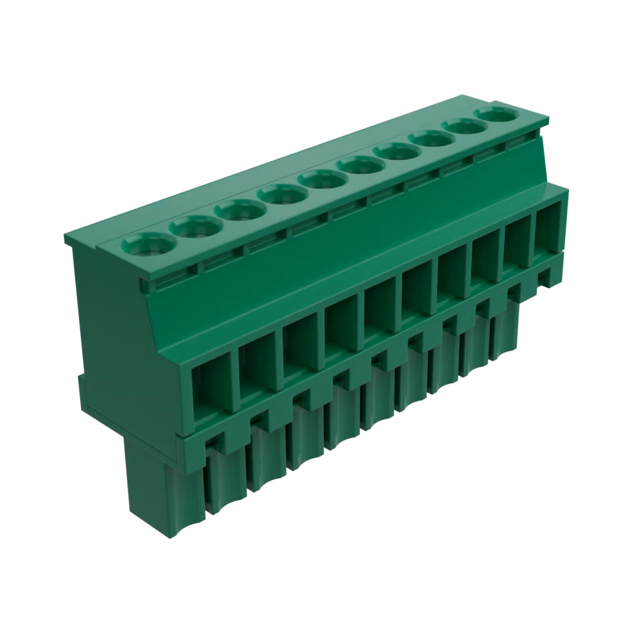 3.50mm Pitch Eurostyle Vertical Plug, with Reverse Imprinting, Rear Wire  Entry, Green Housing, Gold (Au) Plated, 10 Circuits for sale