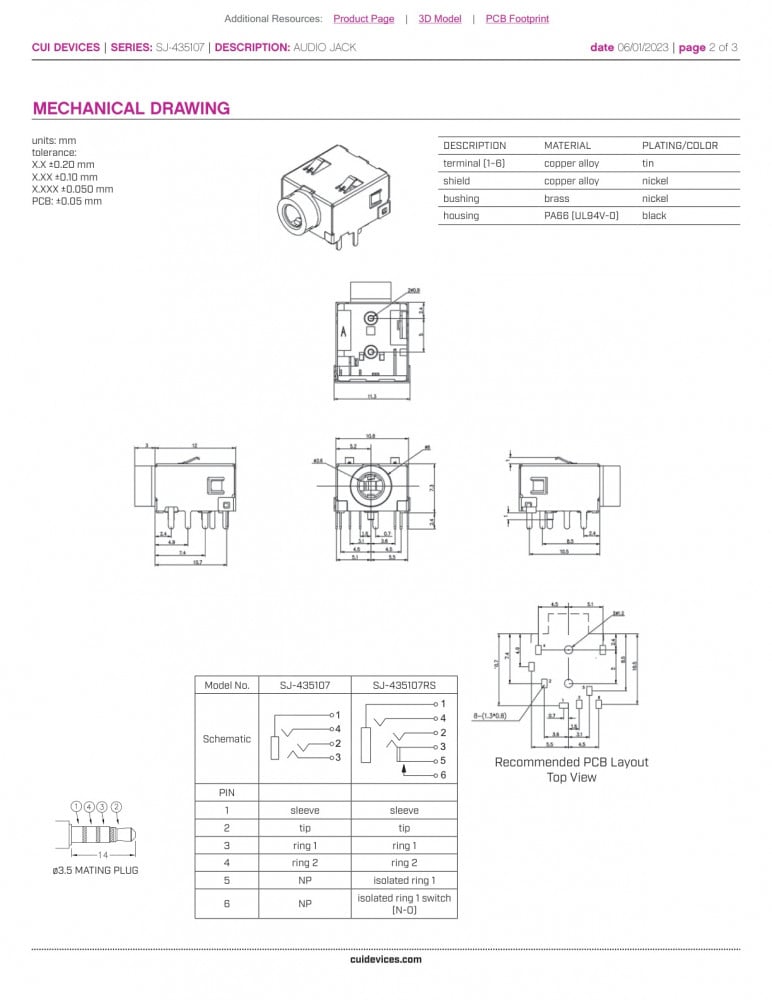 SJ-435107RS datasheet page 2