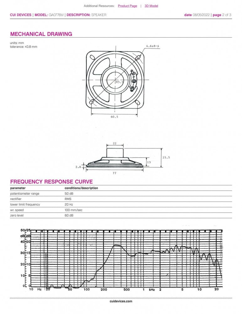 GA0776M technical document page 2
