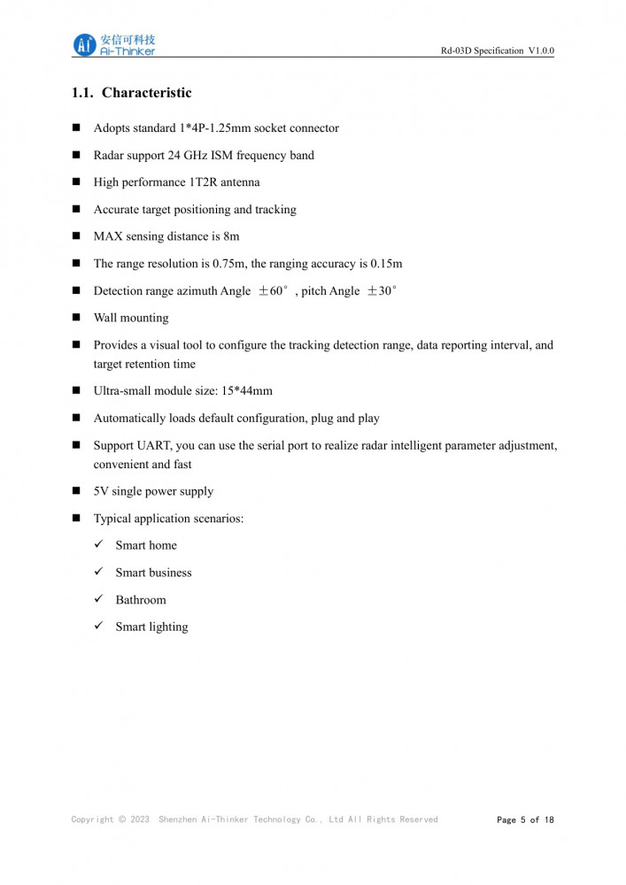 Rd-03D specification page 5