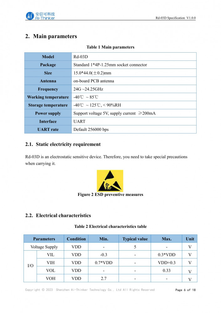 Rd-03D specification page 6
