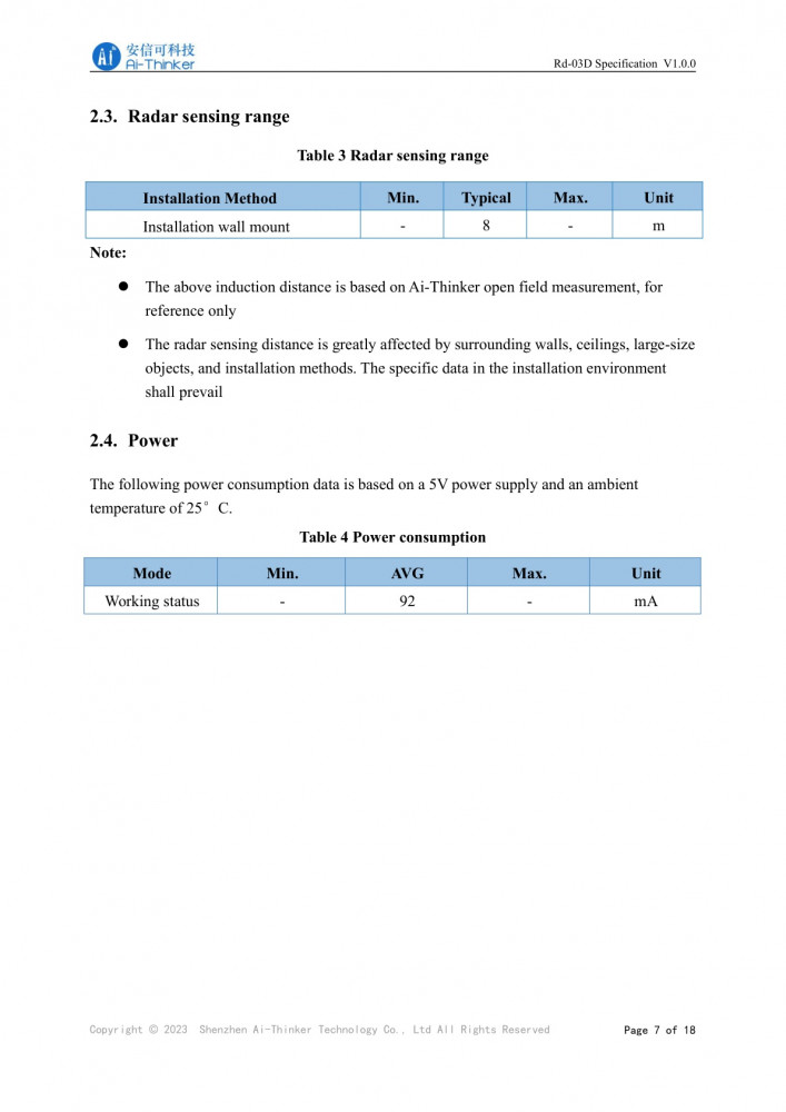 Rd-03D specification page 7