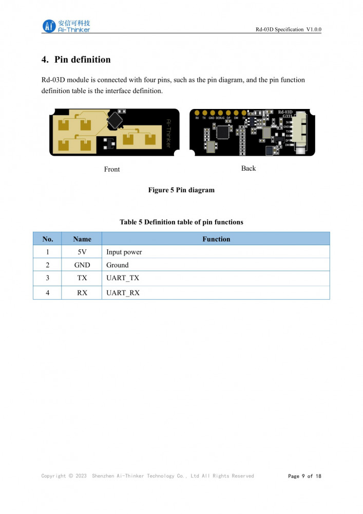 Rd-03D specification page 9