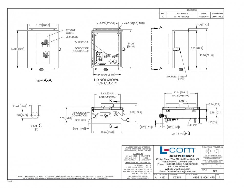 L-com NBSS121006-1HFS engineering drawing preview