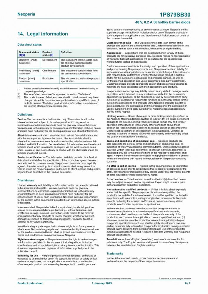 1PS79SB30 datasheet page 6