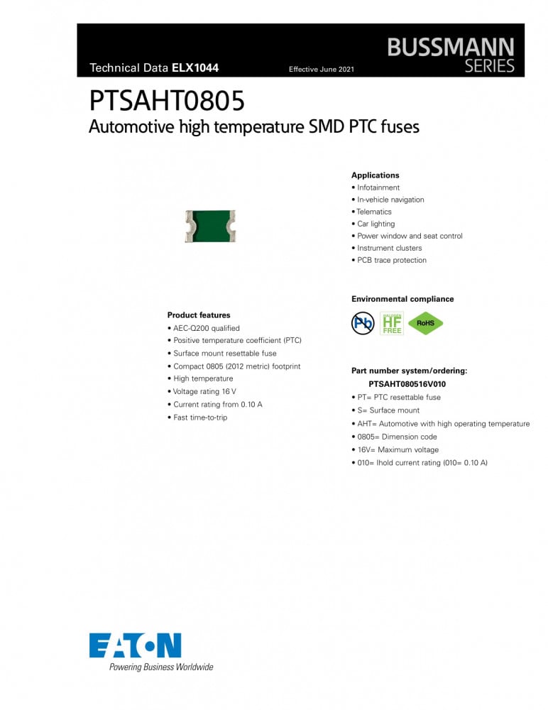 PTSAHT080516V010 datasheet page 1