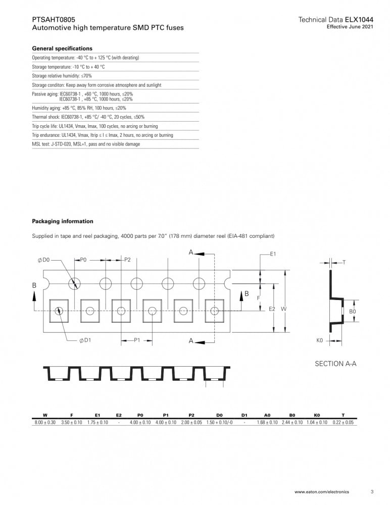 PTSAHT080516V010 datasheet page 3
