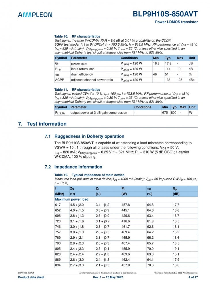 BLP9H10S-850AVTZ datasheet page 4