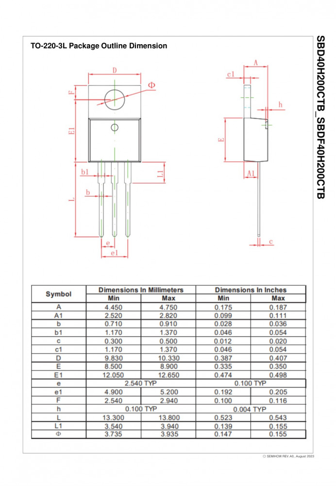 SBD40H200CTB technical document page 3