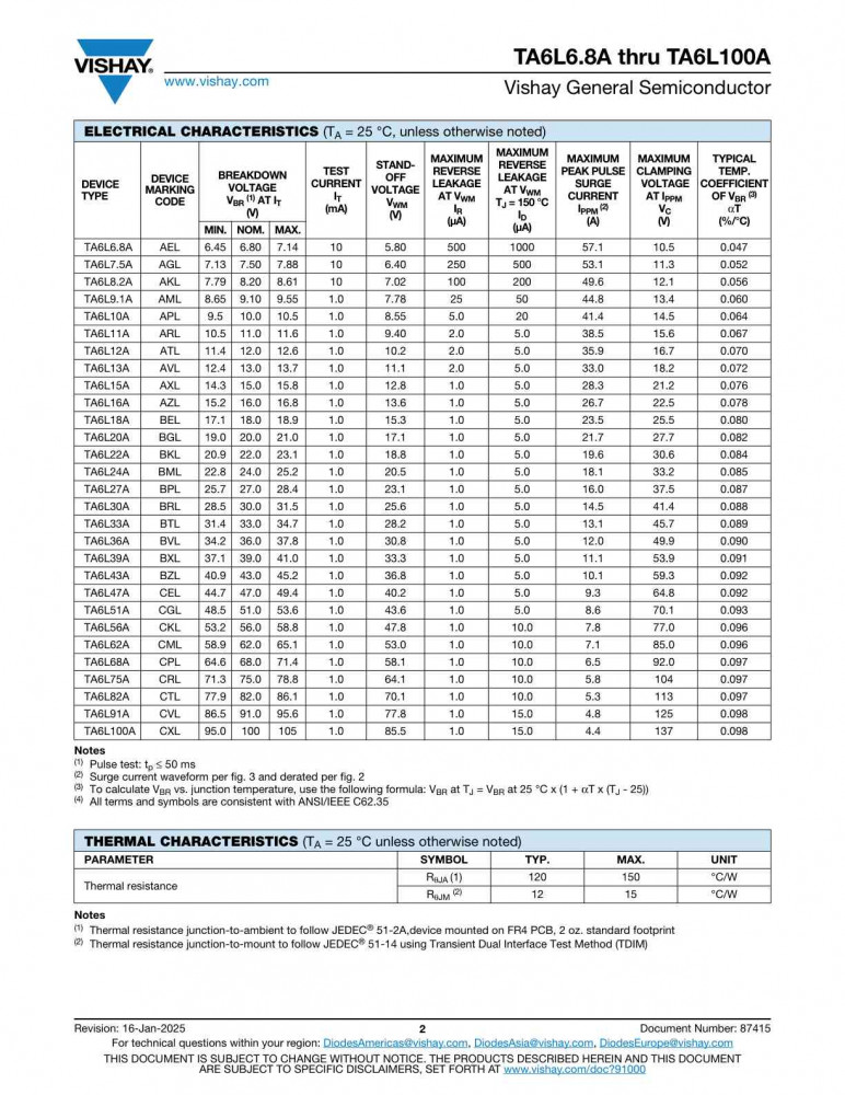 TA6L datasheet page 2 preview