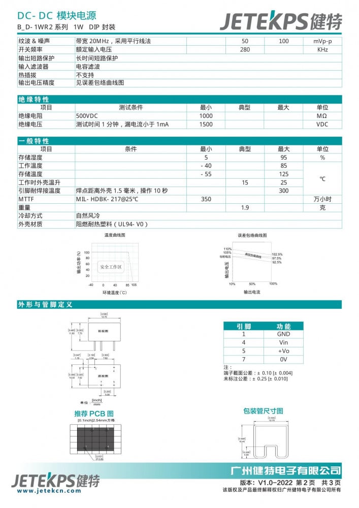JETEKPS B1205D-1WR2 datasheet page 2