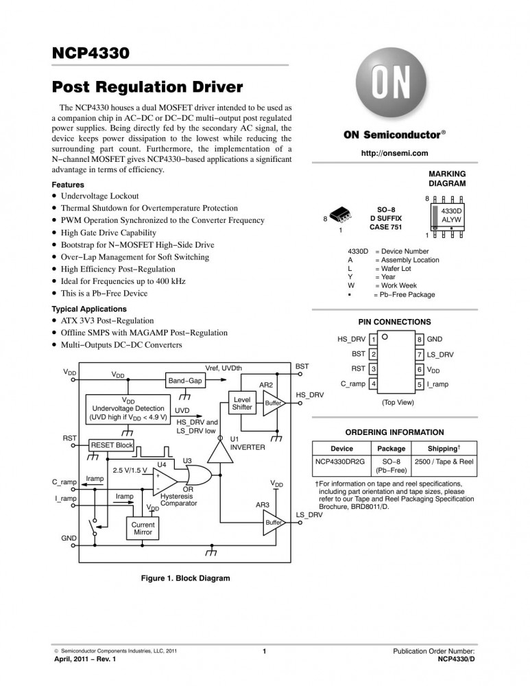 NCP4330 datasheet page 1