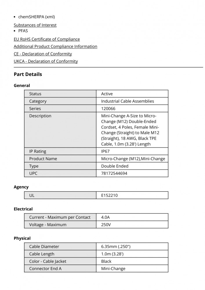 Technical document page 2 for Molex model 1200661994