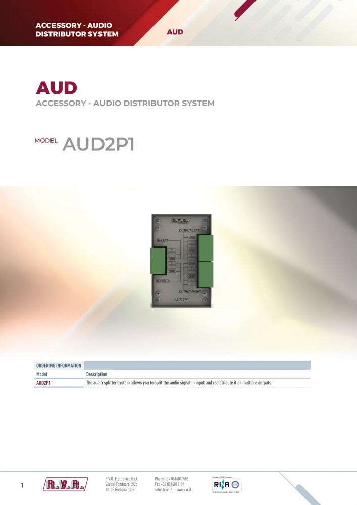 AUD2P1 documentation page 1