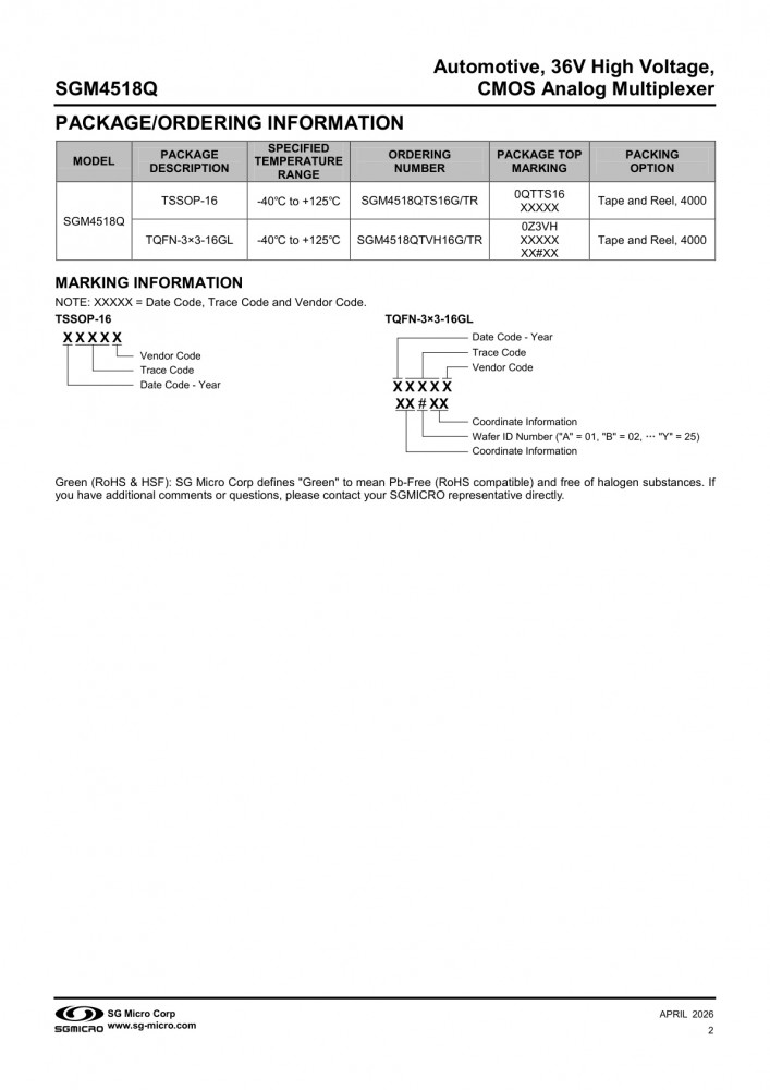 SGM4518Q datasheet page 2