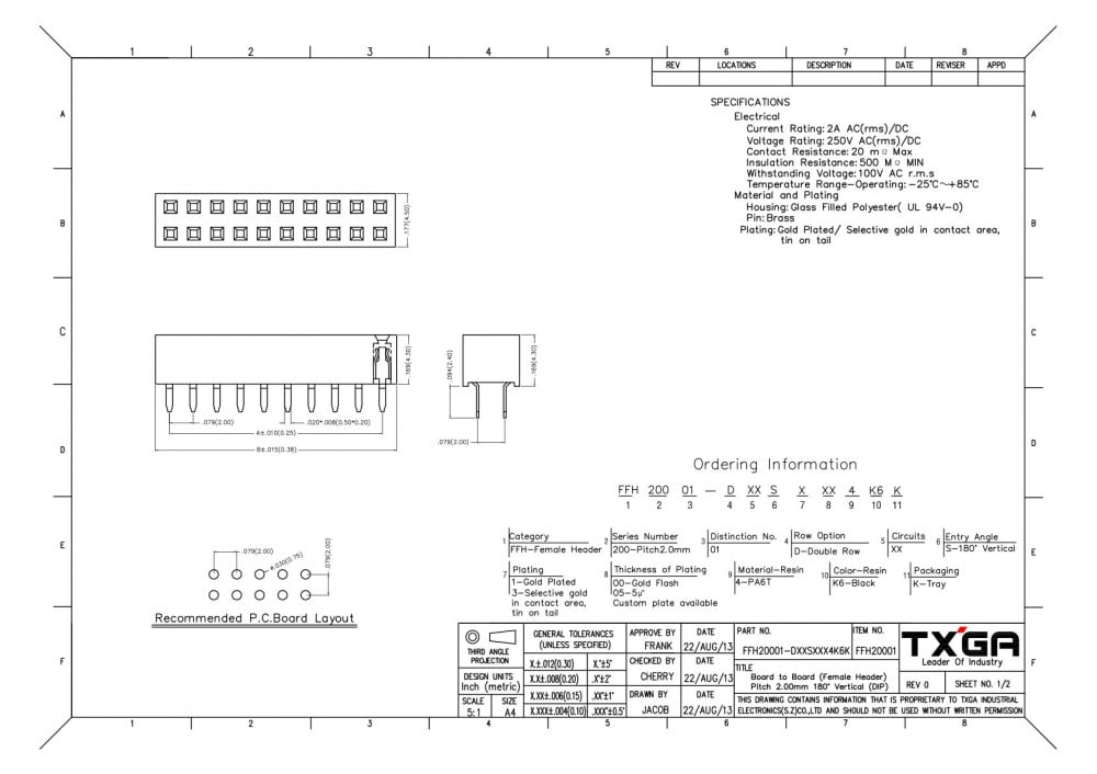 TXGA FFH20001 technical drawing page 3