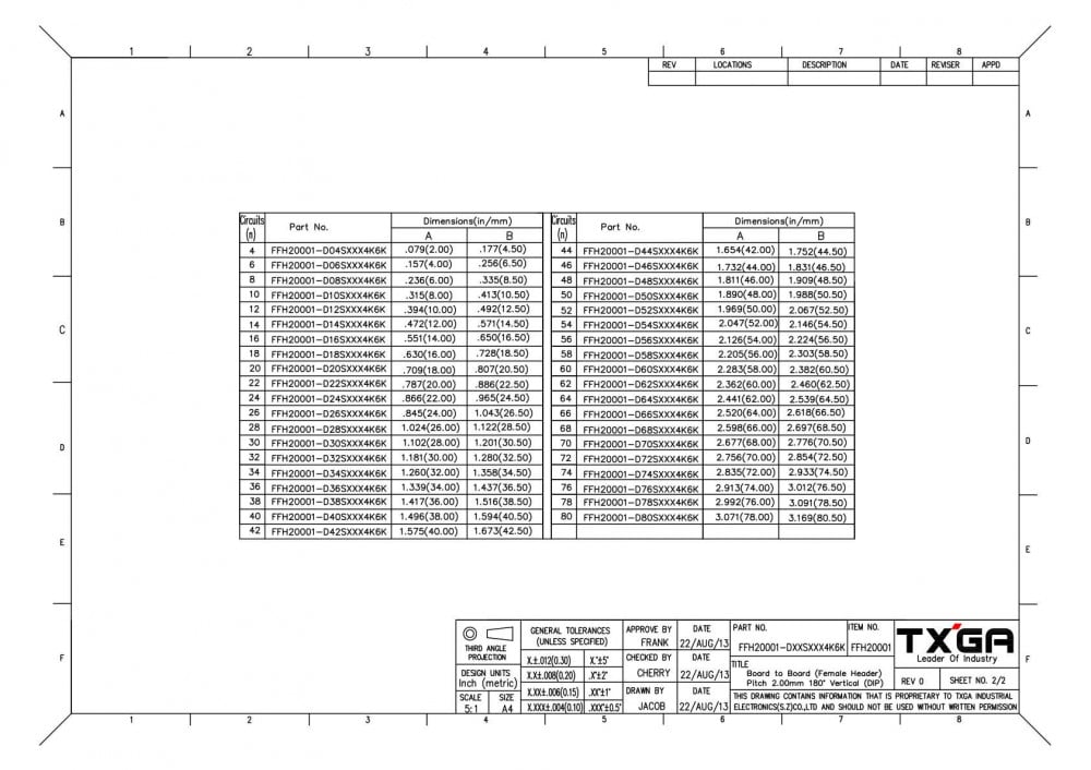 TXGA FFH20001 technical drawing page 4