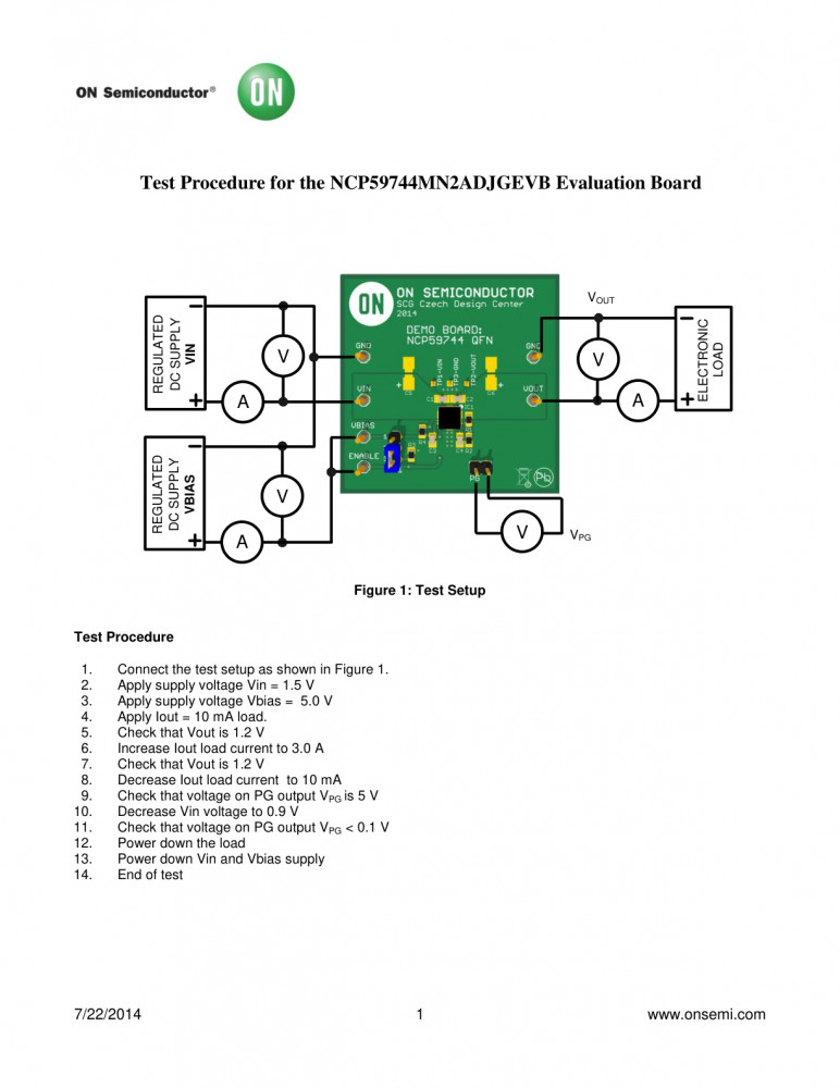 NCP59744MN2ADJGEVB test setup figure