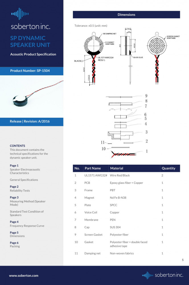 SP-1504 datasheet page 5 preview