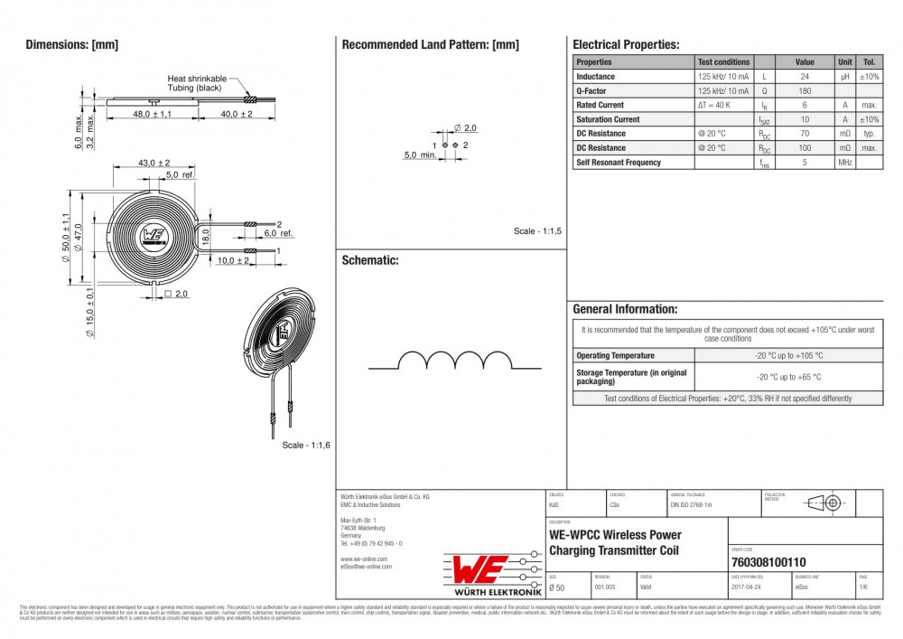 760308100110 datasheet page 1