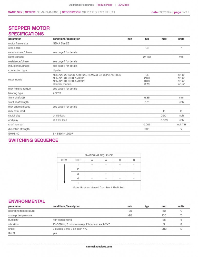 NEMA23 AMT112S datasheet page 3