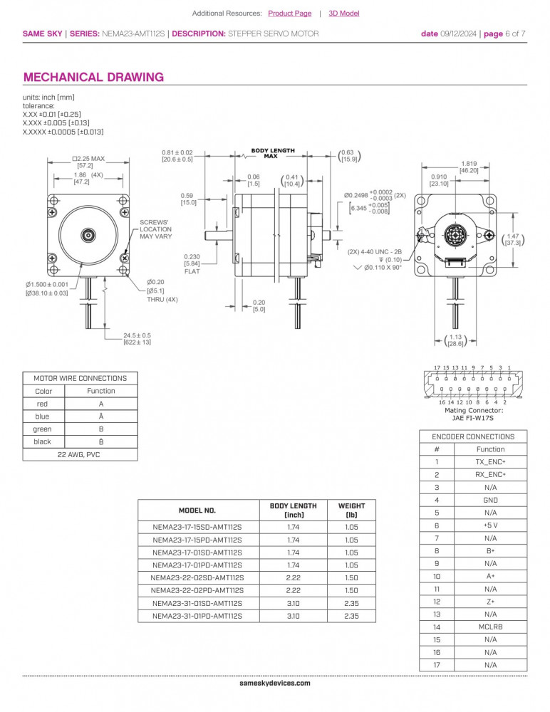 NEMA23 AMT112S datasheet page 6