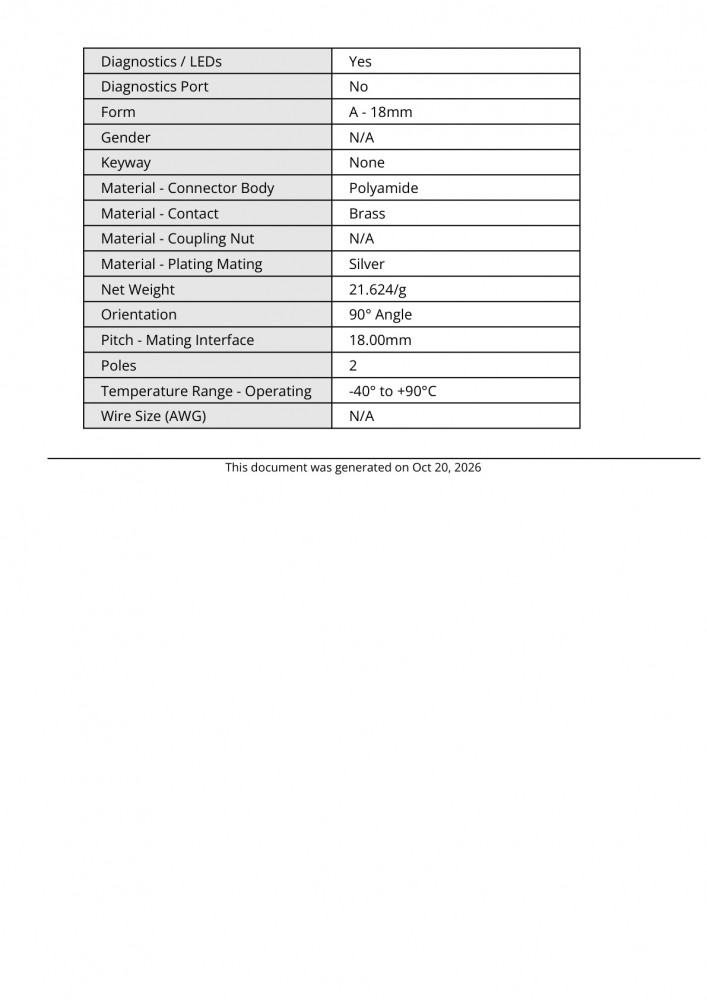 DIN valve connector product specification preview, page 3
