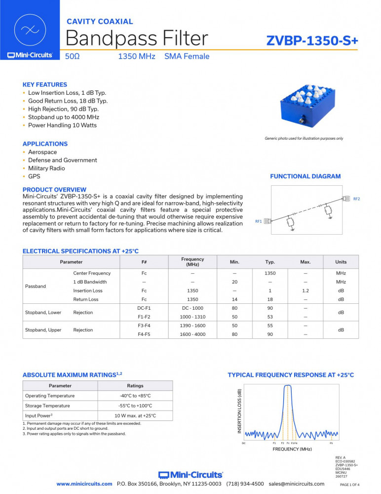ZVBP-1350-S+ technical document page 1