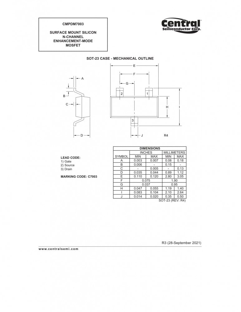 CMPDM7003 datasheet page 2