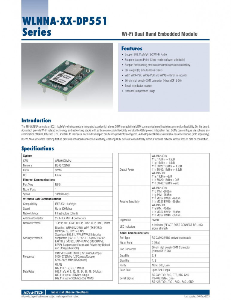 BB-WLNNA-SE-DP551 product documentation page 1