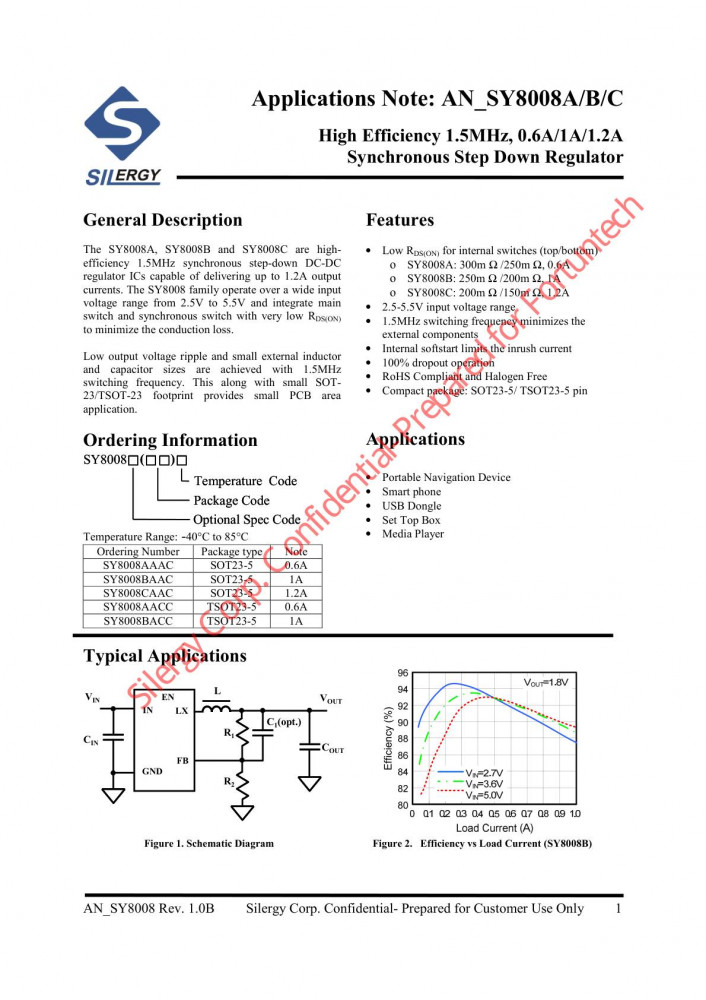 SY8008BAAC datasheet page 1
