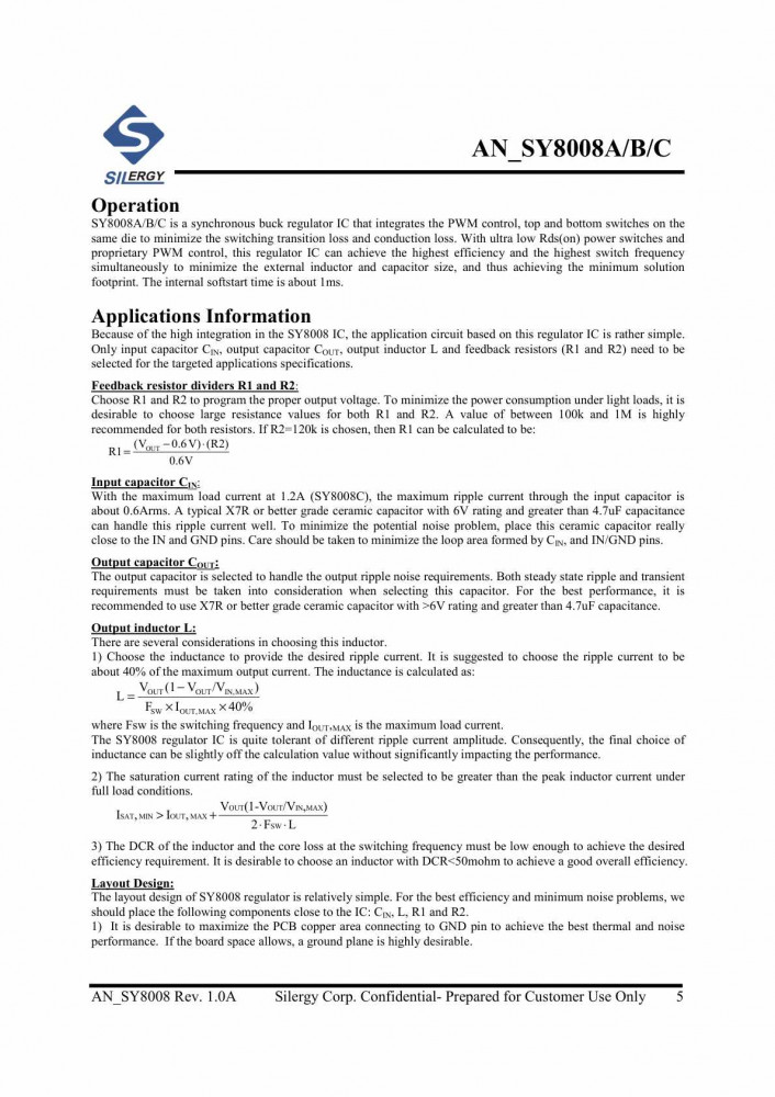 SY8008BAAC datasheet page 5