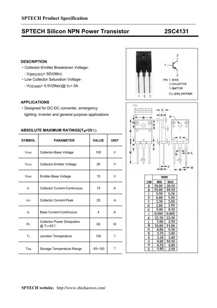 2SC4131 technical document page 1