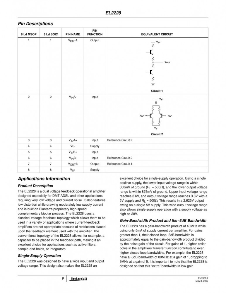 EL2228 datasheet page 9