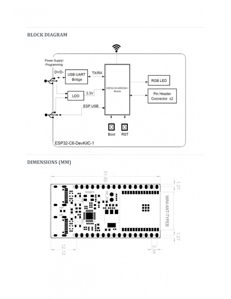 ESP32-C6-DEVKITC-1-N8 technical document page 2