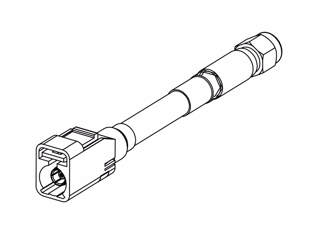 FAKRA SMB Straight Plug Keying Code L Carmine Red to SMA Straight Plug on LMR240 Cable, 3505.00mm Length, 50 Ohms for sale