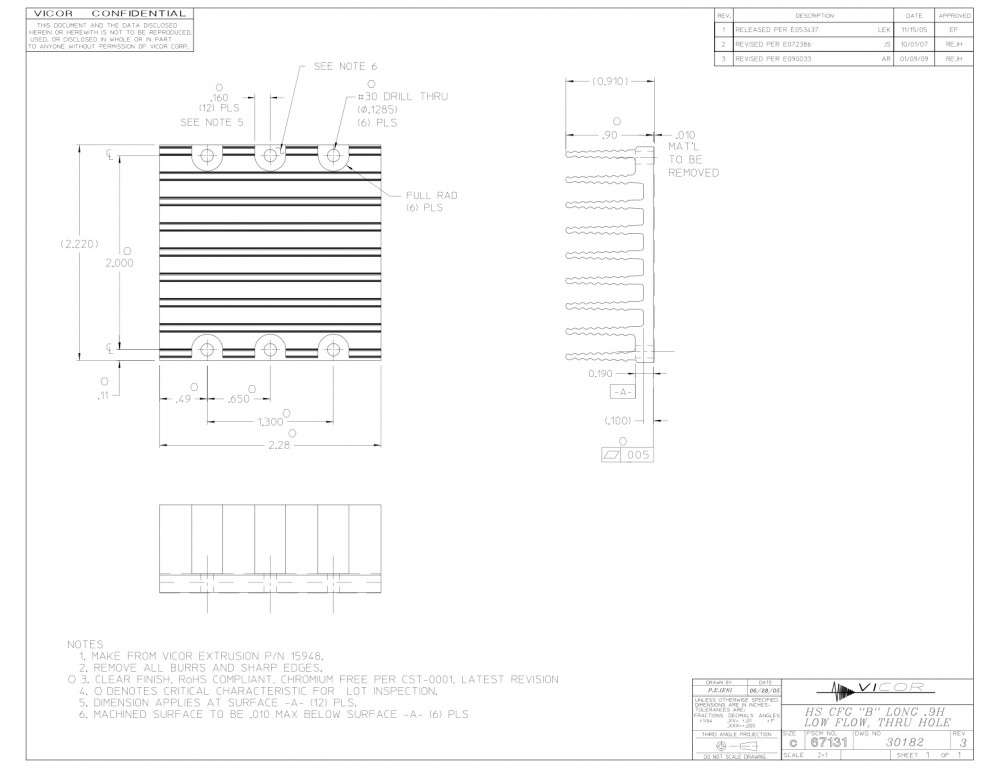 LEA NETWORKS 30182 Rev. 3 heat sink drawing preview