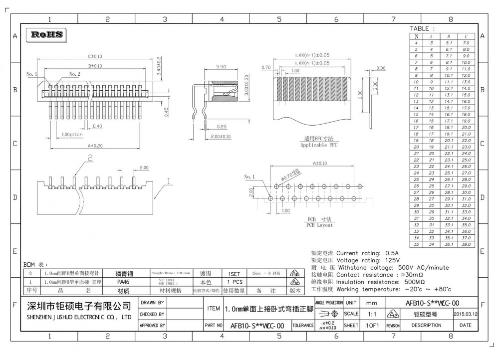 JUSHUO AFB10-S30WCC-00 technical drawing