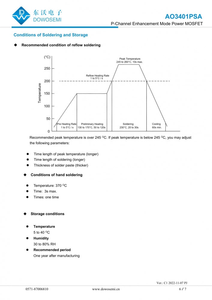 AO3401PSA datasheet page 6